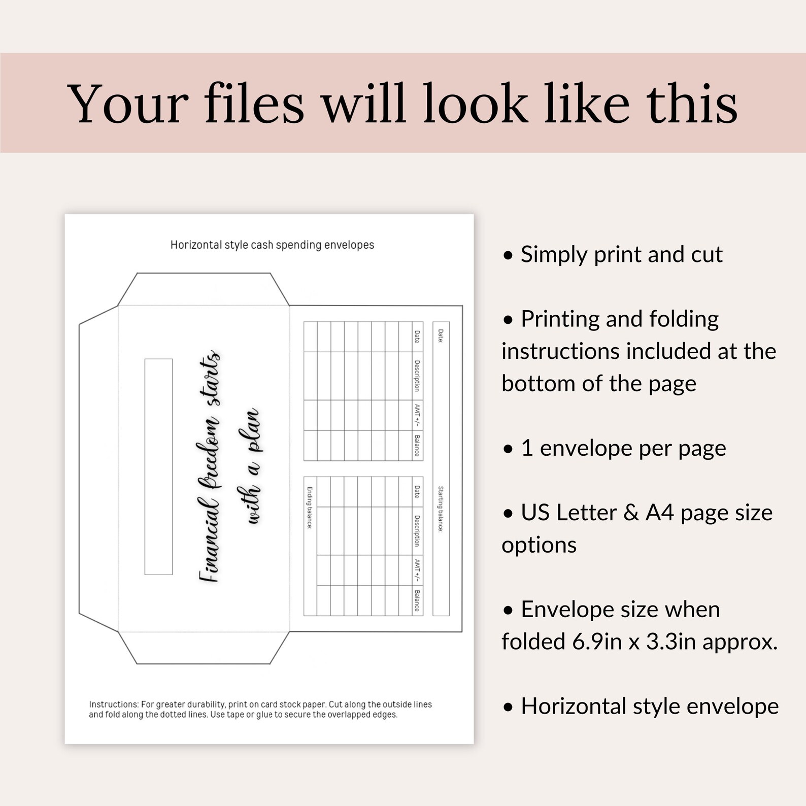 Cash Envelope Printable, Cash Stuffing Envelope, Expense Tracker ...