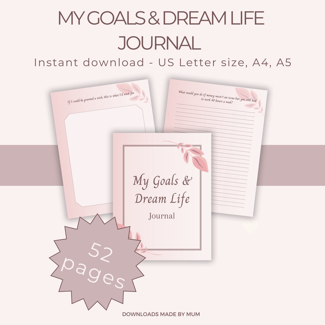 Goal Journal Goal Setting Goal Worksheet Intentions - Etsy