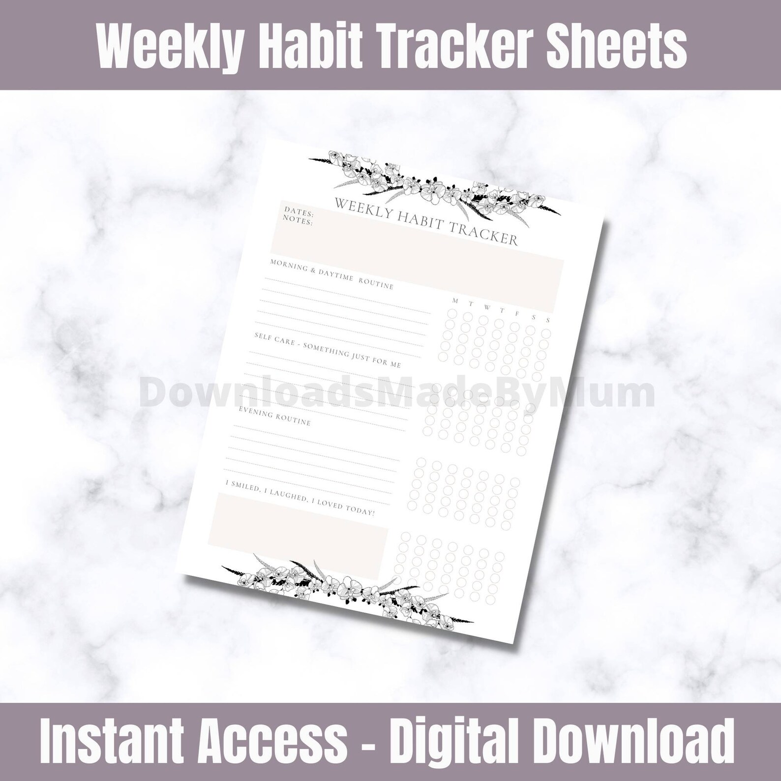 Weekly Habit Tracker Printable, Routine Tracker, Daily Habit Tracker ...