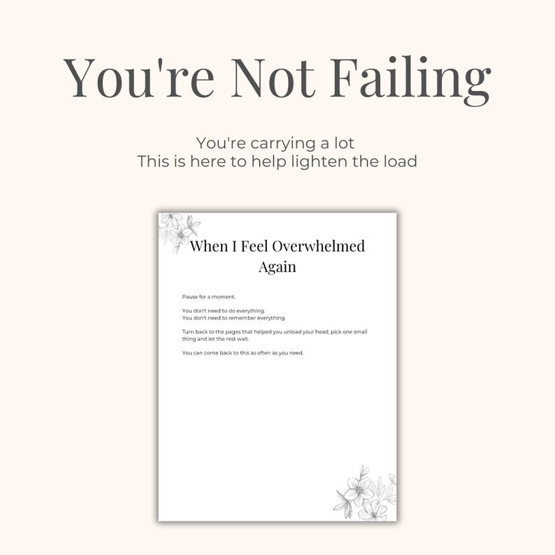 Mental Load Reset Printable Planner for Overwhelmed Moms | Brain Dump ...