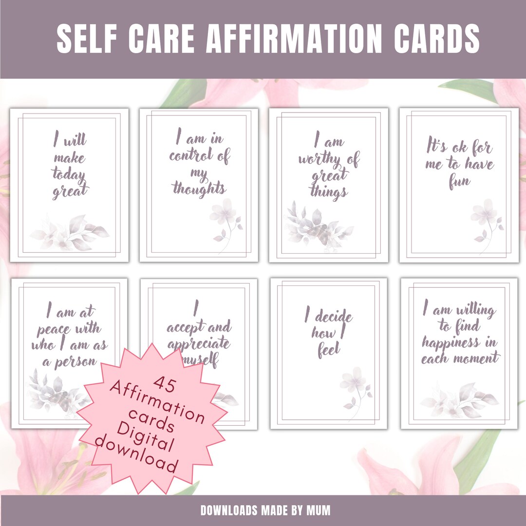 Self Care Affirmation Cards, Daily Affirmations, Printable Affirmation ...
