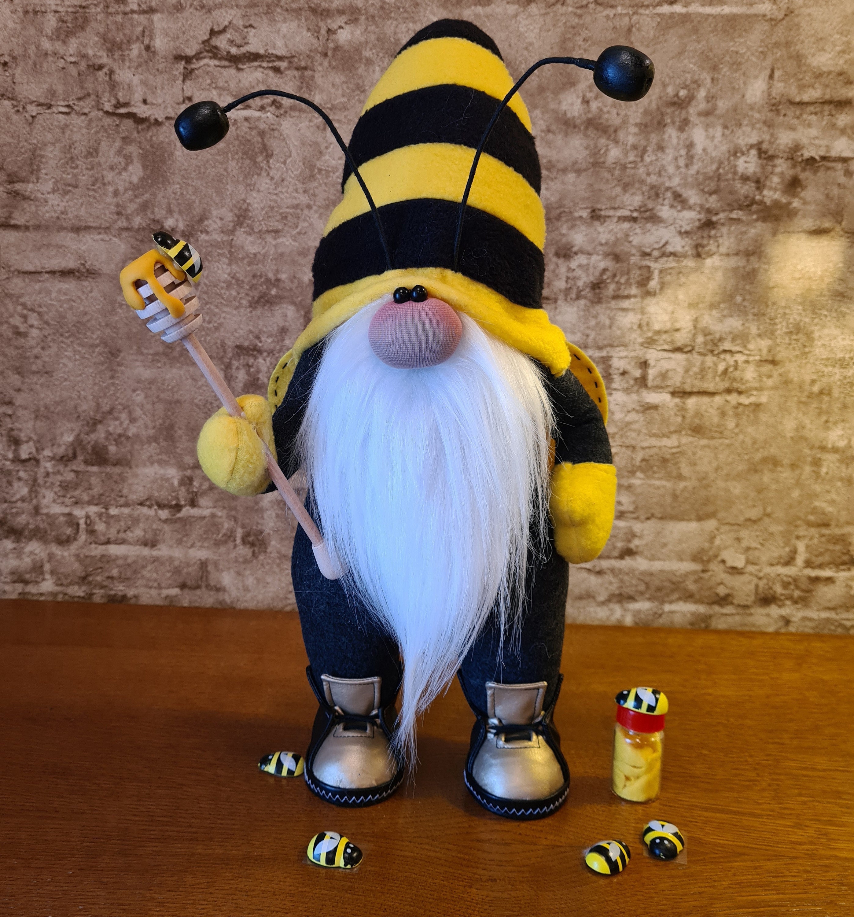 Handmade Gnome Bee for Summer Decor Featuring Honey Bee and Bumble Bee ...