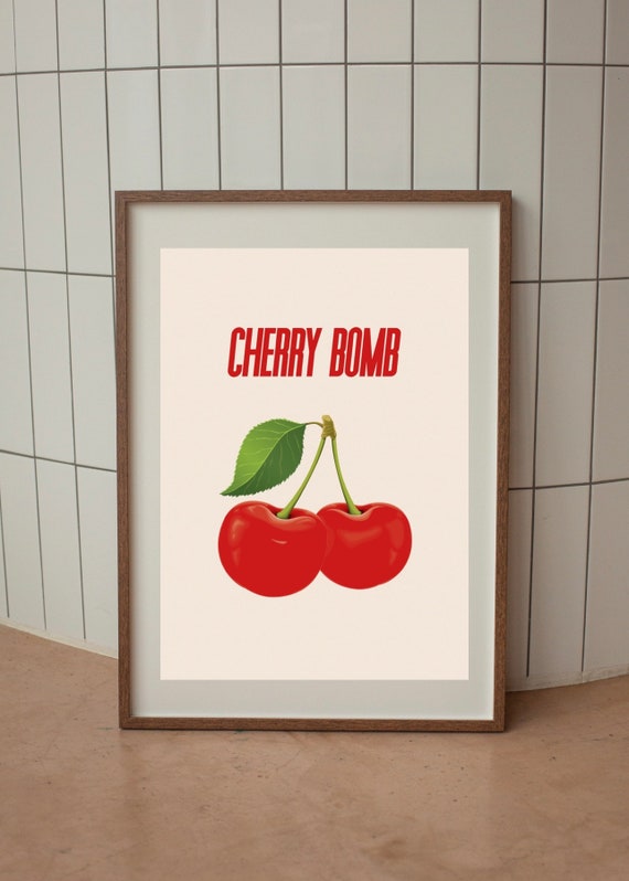 CHERRY BOMB POSTER Cute Trendy Dorm Room Print and Home | Etsy