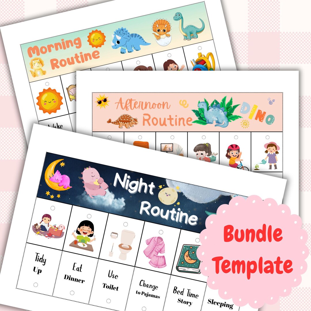 Printable Flip Chart Visual Schedule for Kids Morning Afternoon Bedtime ...