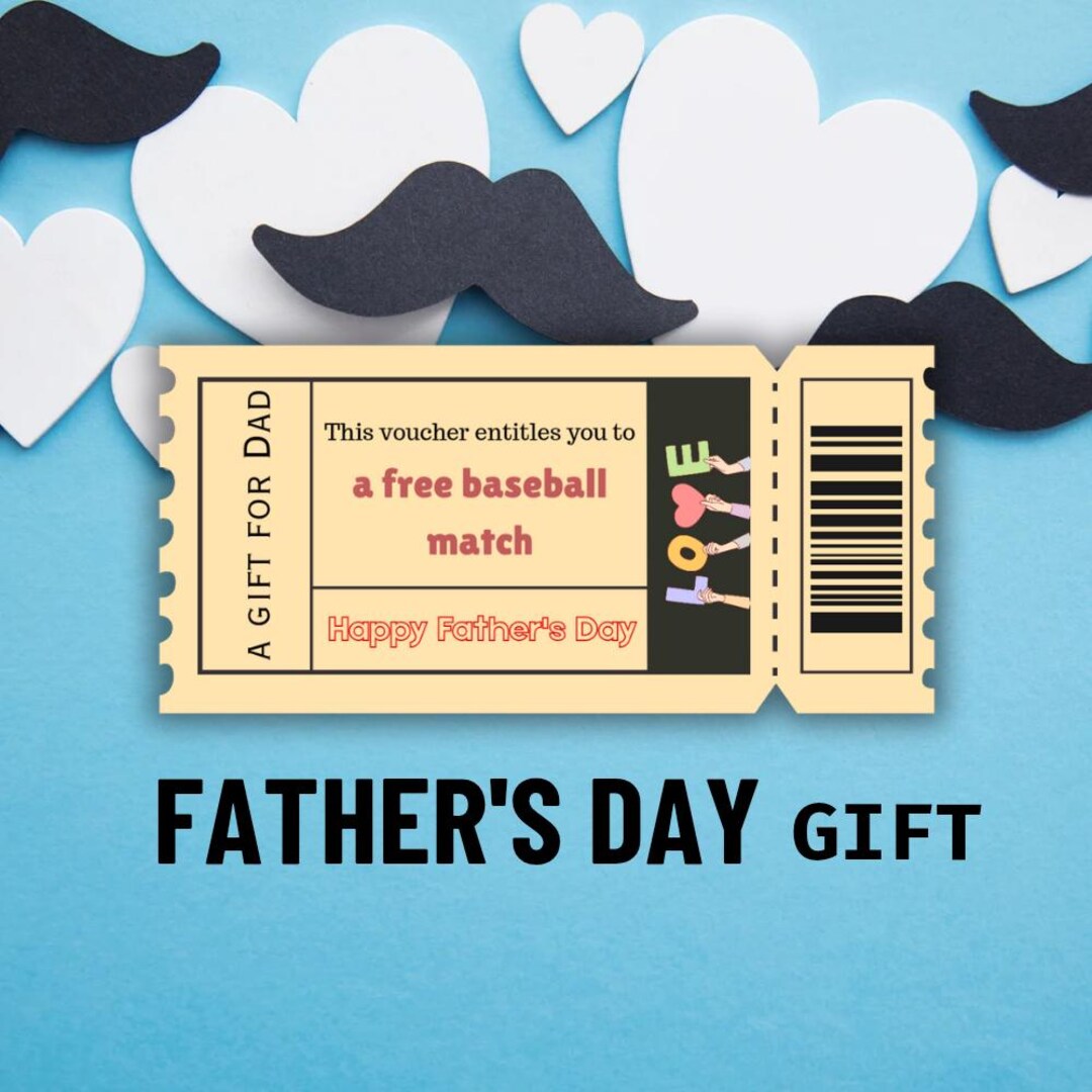 Father's Day Gift Voucher Printable Coupon for Dad Sweet Treat for Dad ...