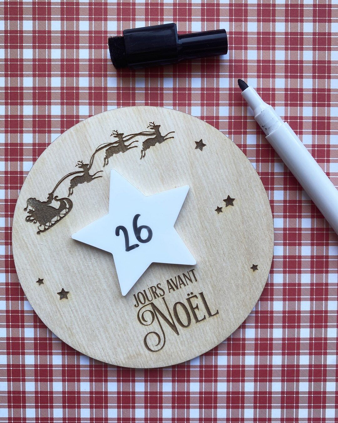 Christmas Countdown White Acrylic With Whiteboard Marker Days Until ...