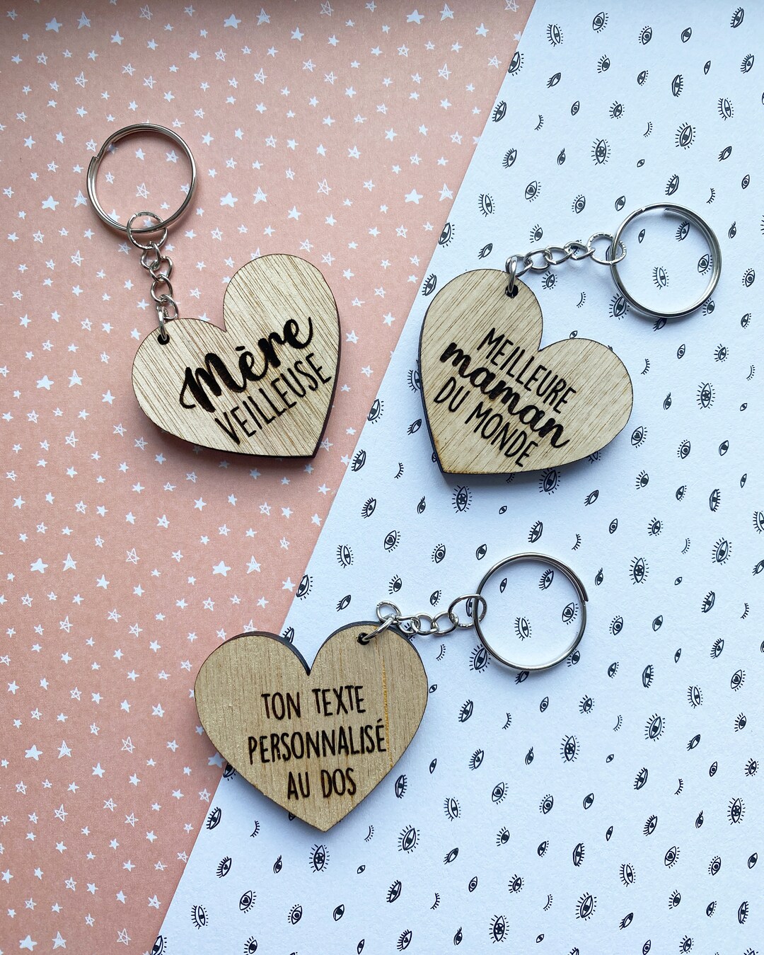 Personalized Wooden Mother's Day Key Ring - Etsy