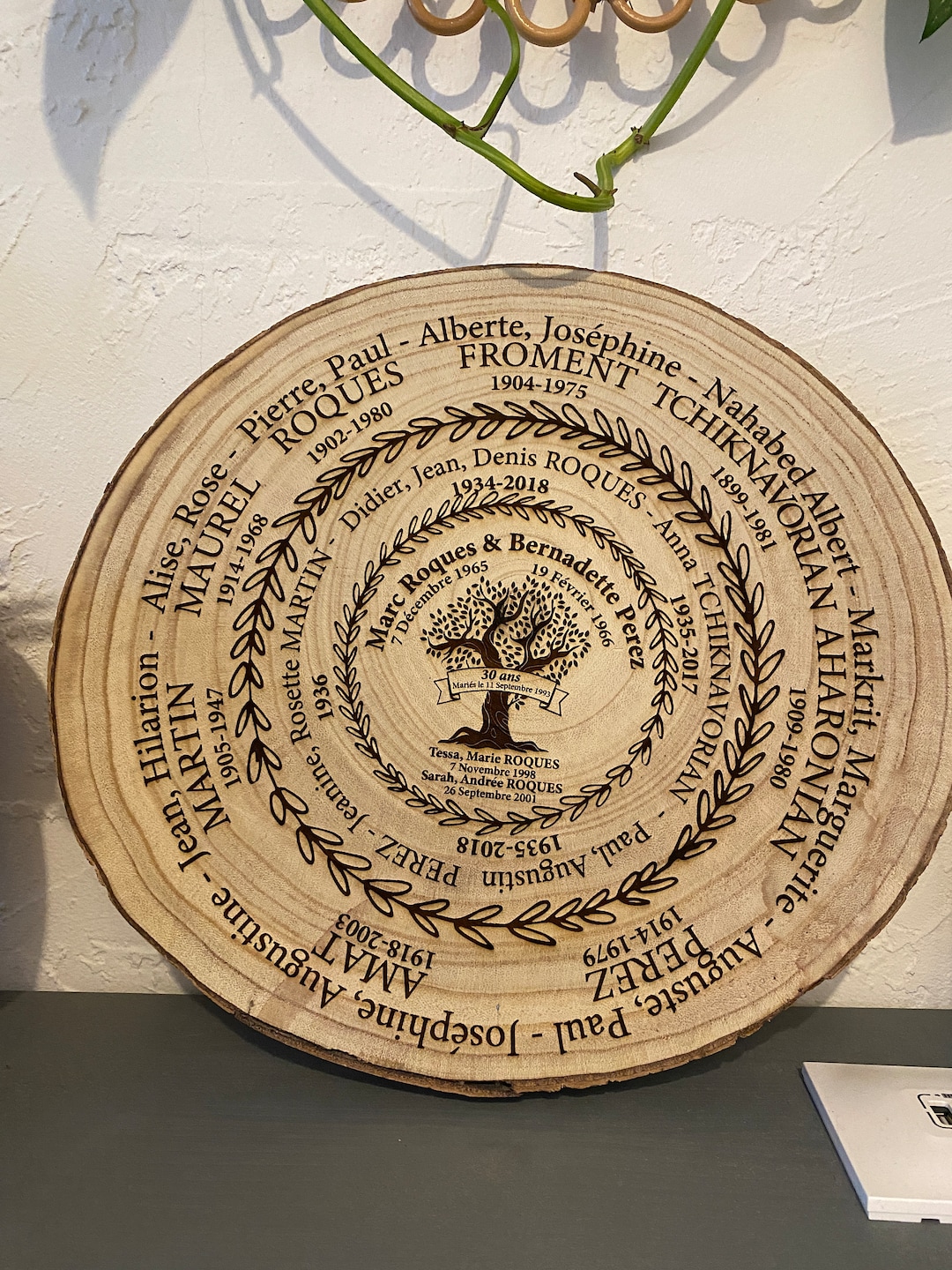 Arbre de vie Arbre généalogique Gravure sur rondin - Etsy France
