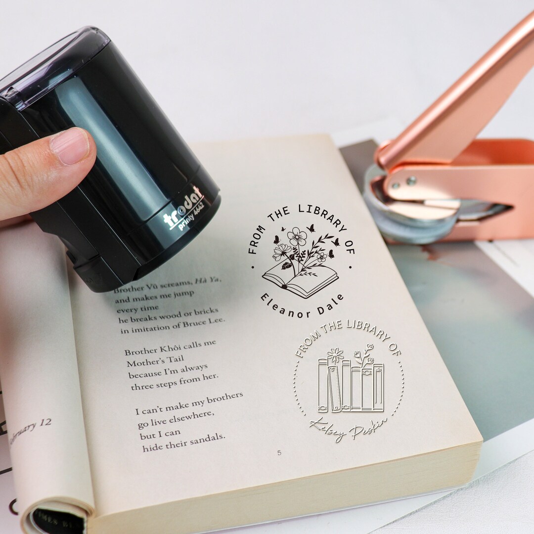 Book Embosser Personalized/self Inking Stamp/library Embosser ...