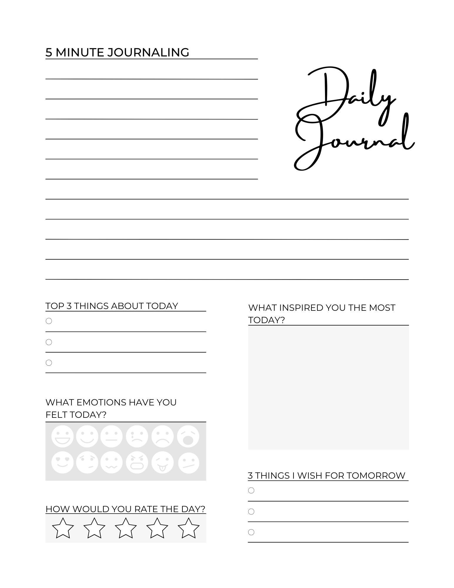 Daily Journal Prompts | Easy Journaling | Meditation | Wellness ...