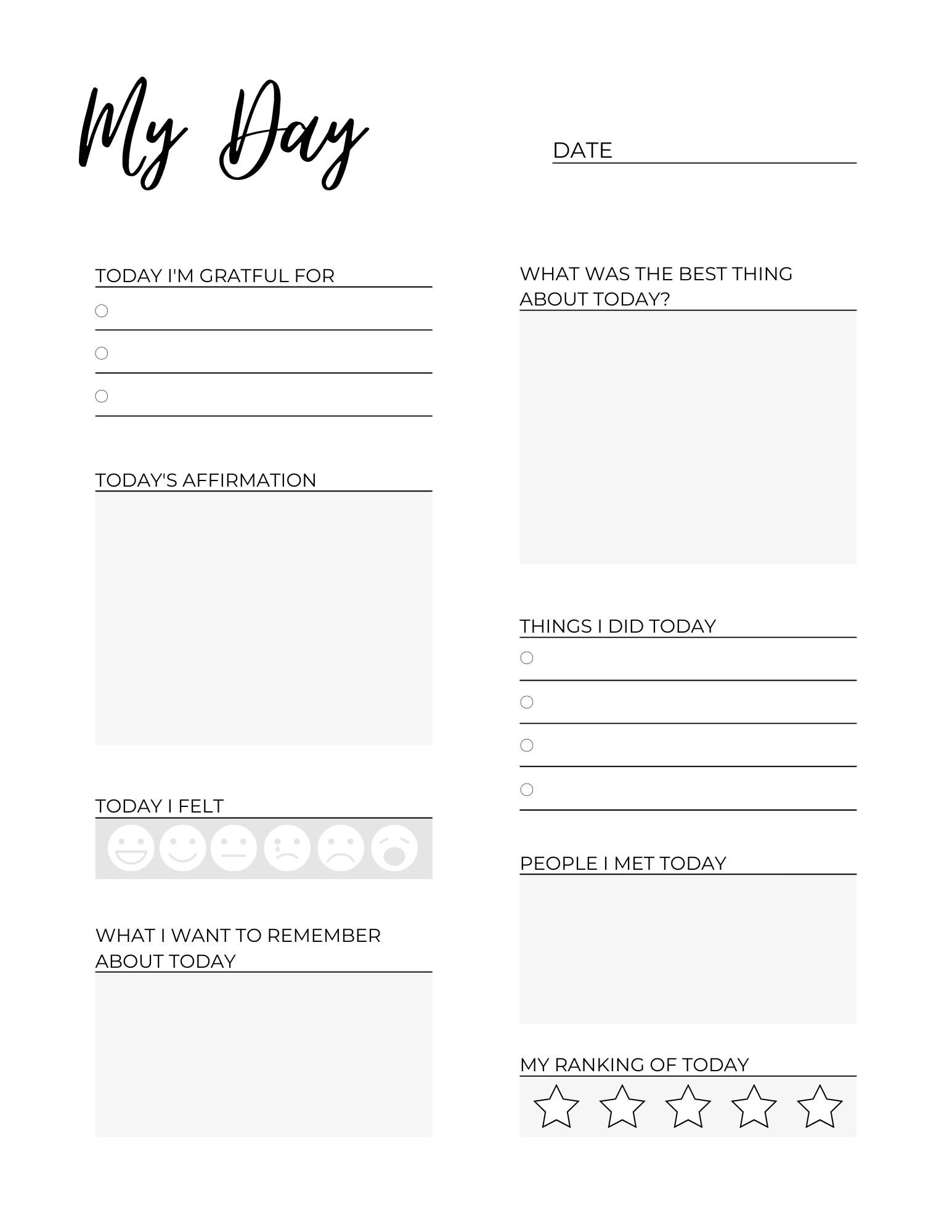 Daily Journal Prompts | Easy Journaling | Meditation | Wellness ...
