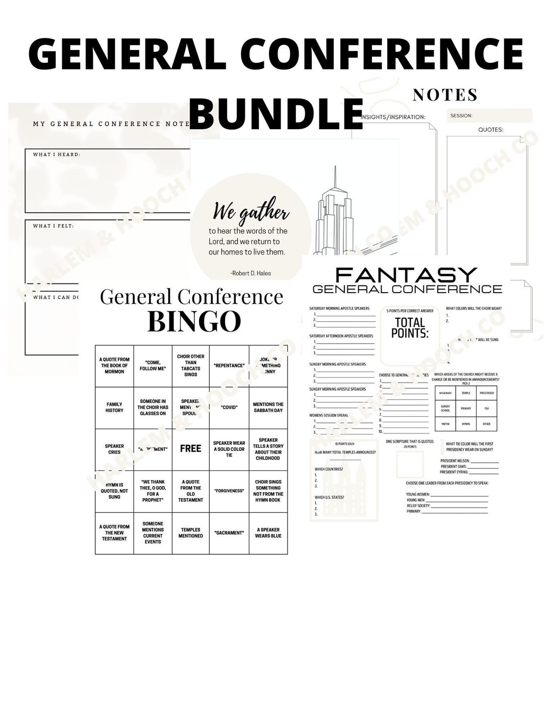 GENERAL CONFERENCE BUNDLE | Digital Print | 5 Page Packet | Notes ...