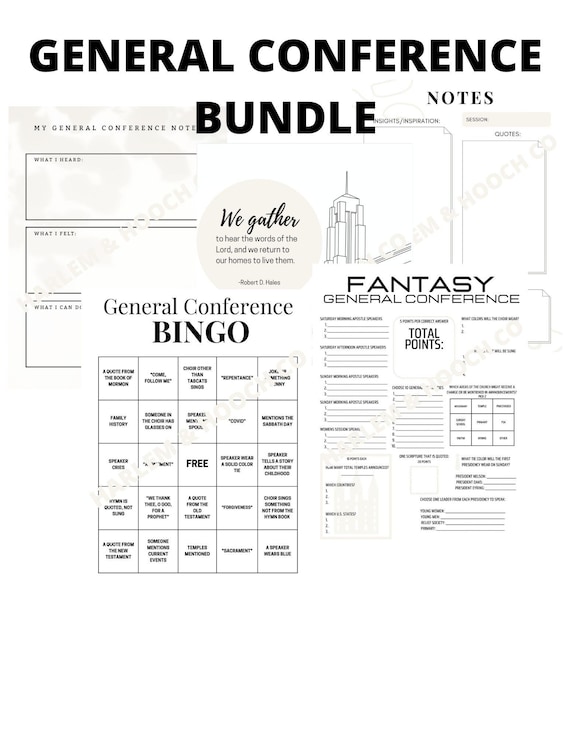 GENERAL CONFERENCE BUNDLE Digital Print 5 Page Packet | Etsy