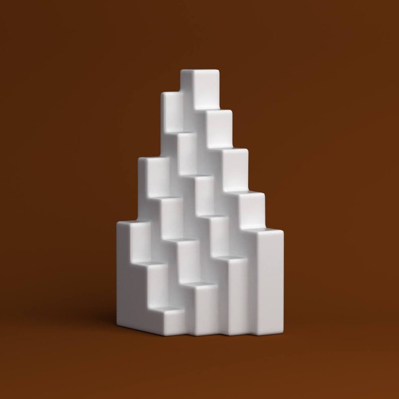 Step Pyramid Ceramic Sculpture Table Top Decor White Ceramic - Etsy