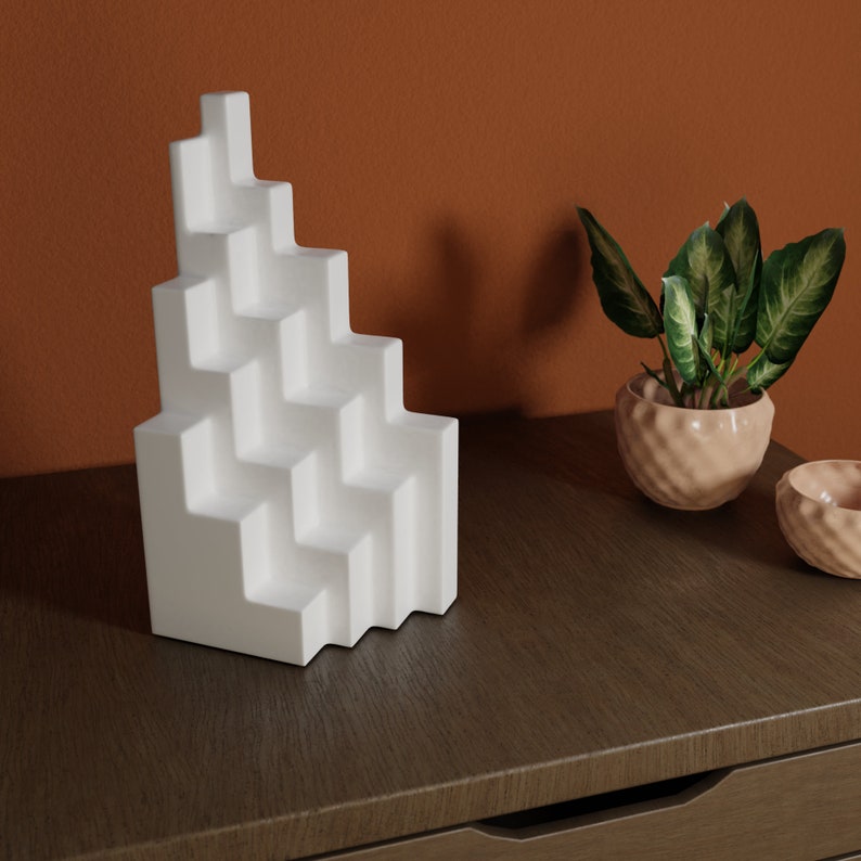Step Pyramid Ceramic Sculpture Table Top Decor White Ceramic - Etsy