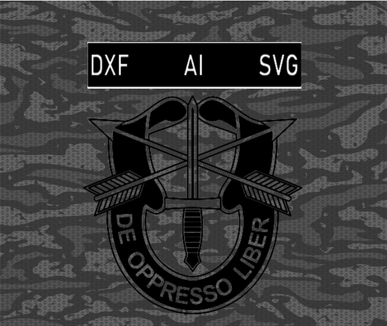Special Forces Crest United States Army Vector Instant Download .dxf ...