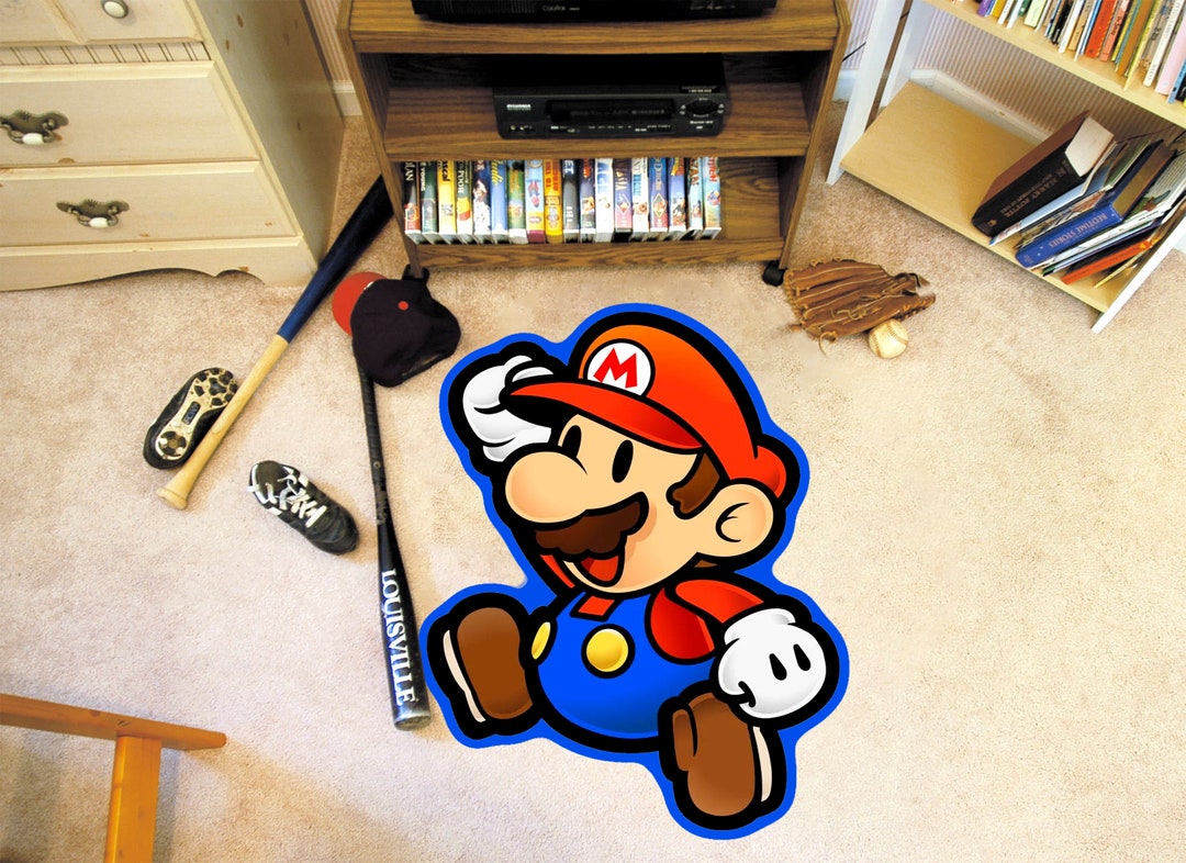 Mario Rug,super Mario Rug,shaped Rugs,gamer Rug,game Room Rug,mario ...