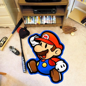 Mario Rug,super Mario Rug,shaped Rugs,gamer Rug,game Room Rug,mario ...