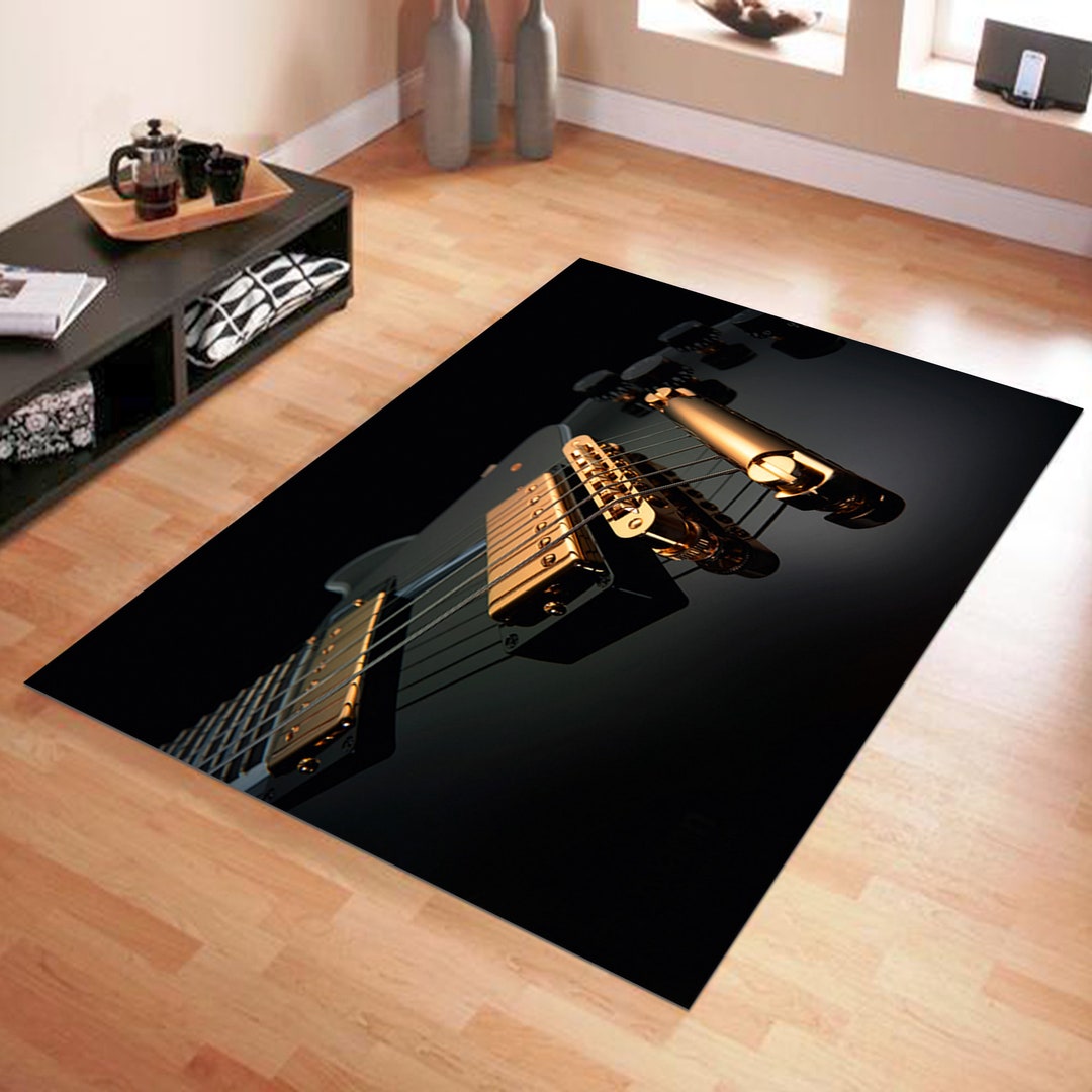 Guitar Rug,guitar Themed Rug, Guitar Fend,modern Rug, Living Room Rug ...
