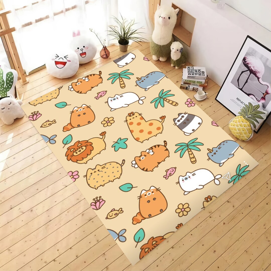 Cats Rug, Cute Cats Rug,play Area Rug,kids Room Rug,nursery Rug,gift ...