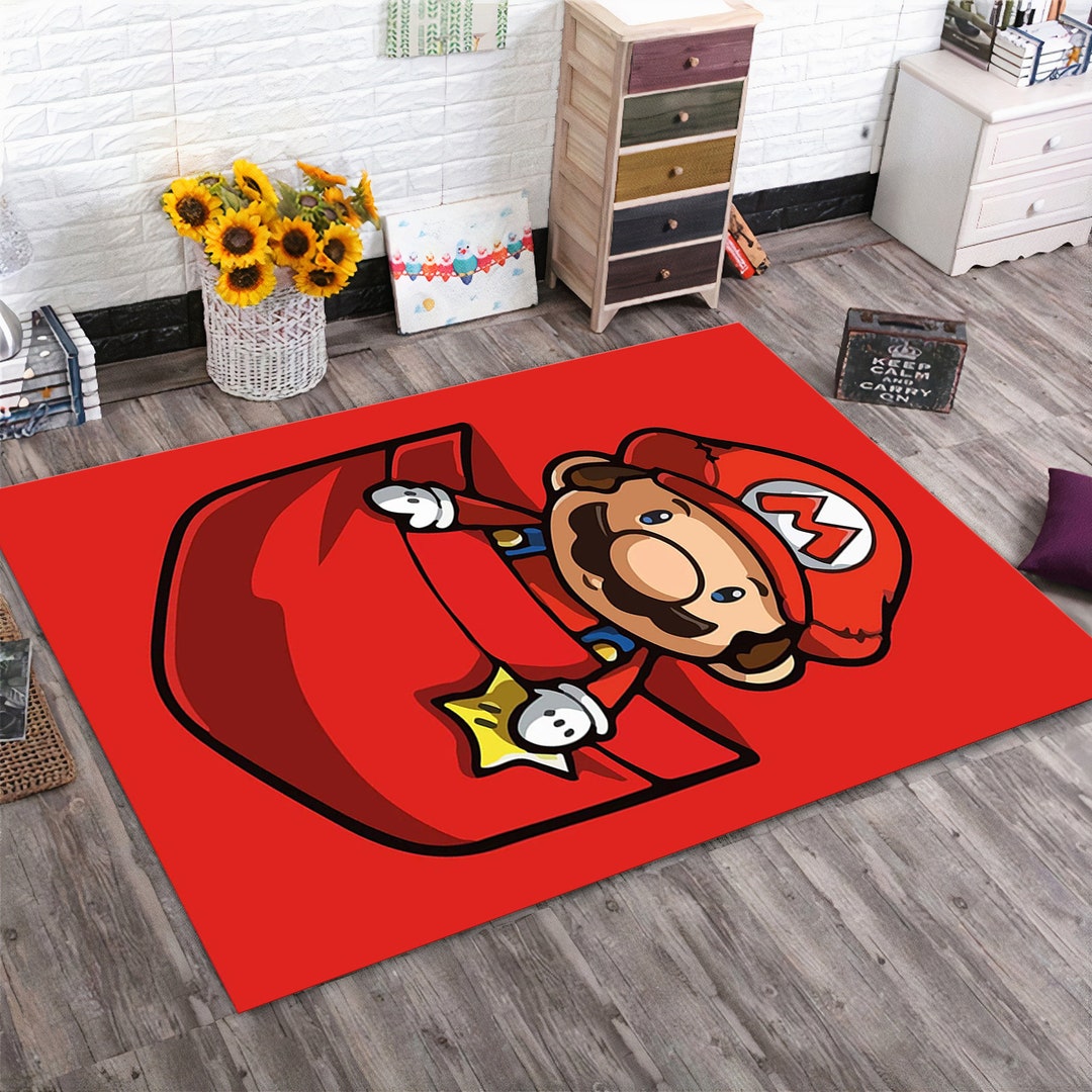 Super Mario Rug Mario Rug Custom Rug Gift for Him 3D World - Etsy
