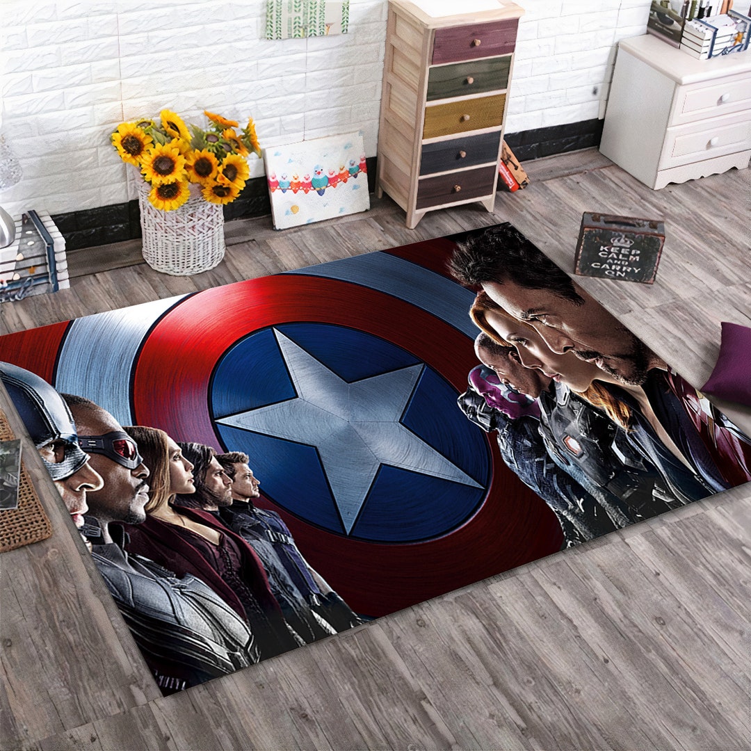 Captain America,captain America Rug,boys Room Rug,captain America ...