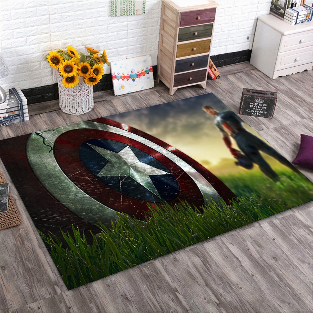 Captain America,captain America Rug,boys Room Rug,captain America ...