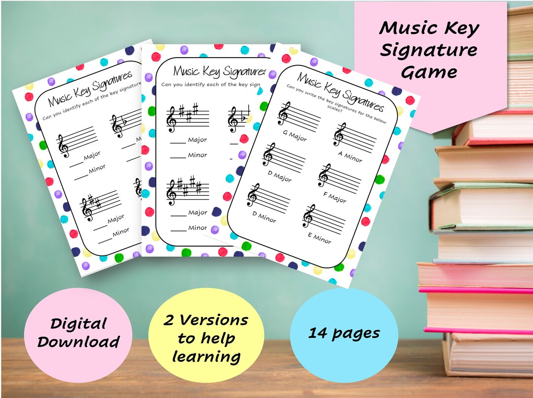 Music Key Signature Activity Polka Dot Theme | Printable Worksheets ...