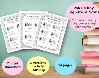 Music Key Signature Activity Printable Worksheets Music - Etsy