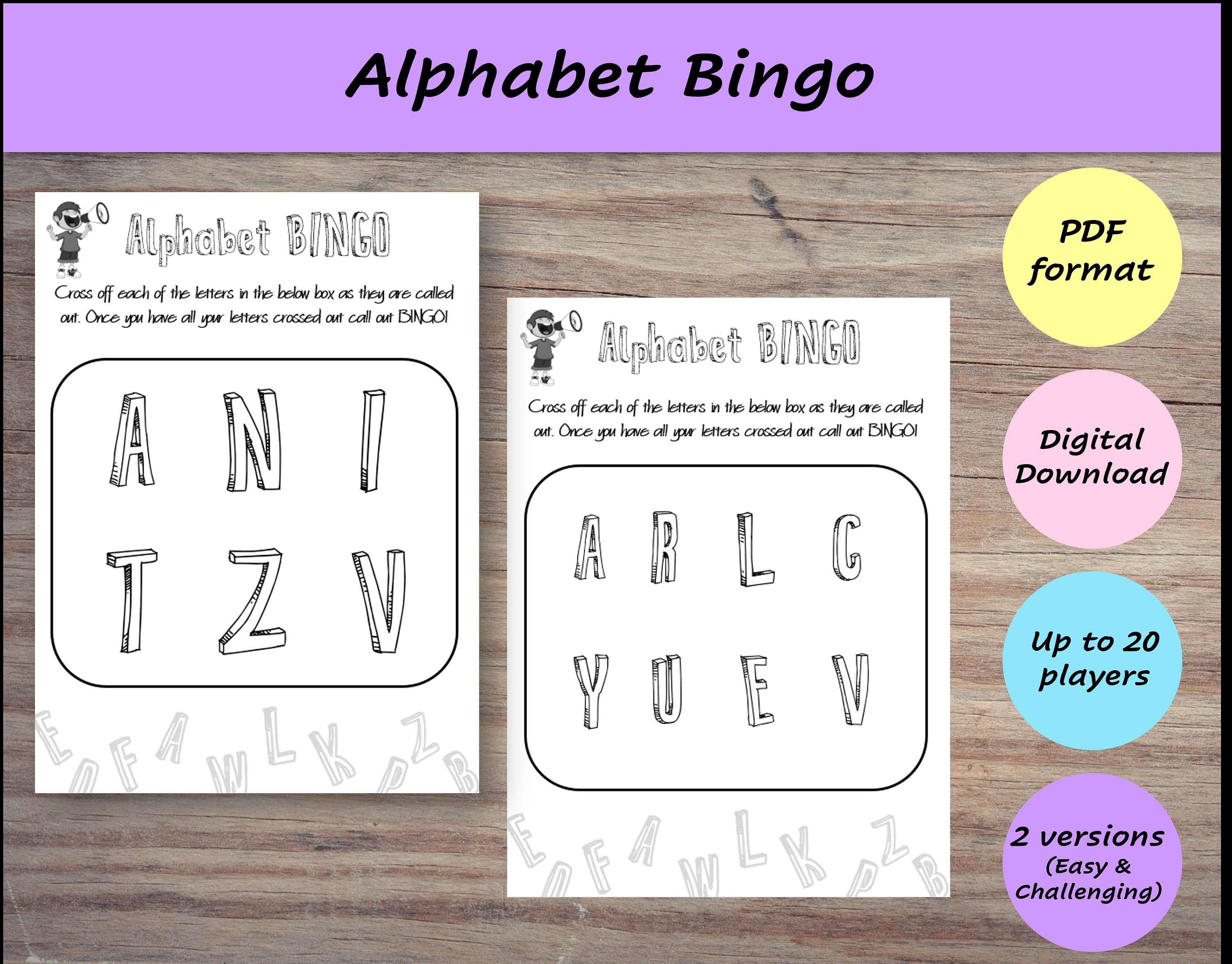 ABC Alphabet Bingo Uppercase | Fun Games | Classroom Learning | ABC ...