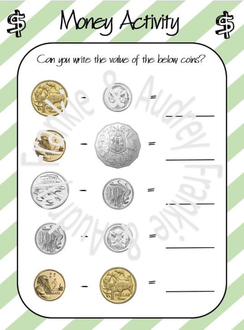 Australian Money Activity | Classroom Learning | Counting Activity ...