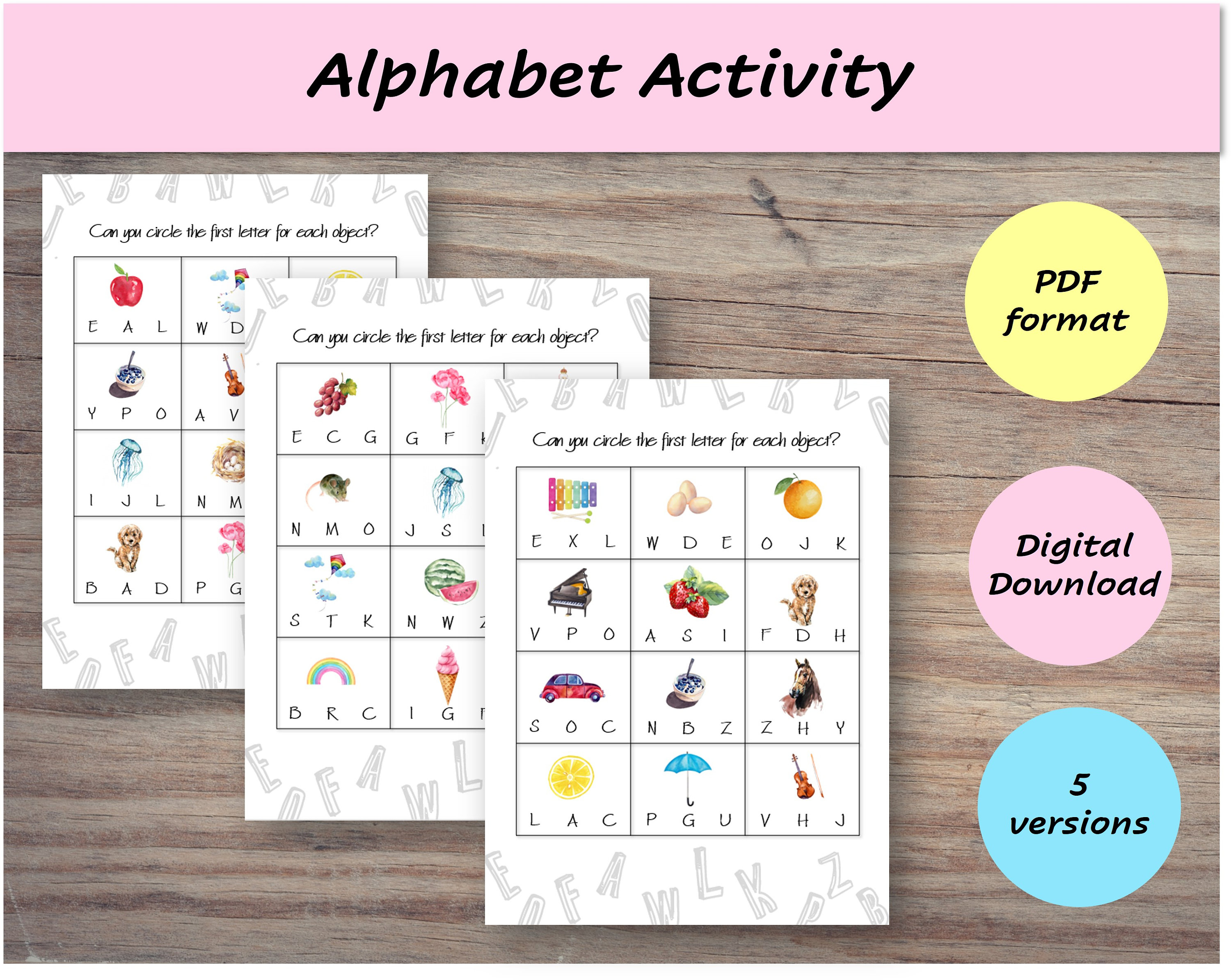 Printable ABC Alphabet Activity Classroom Learning Fun Game Preschool ...