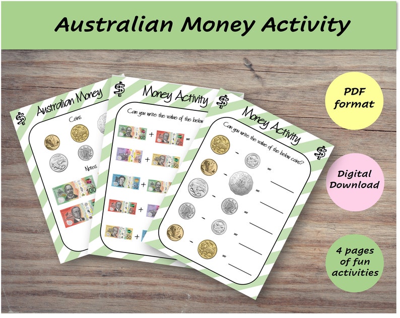 Australian Money Activity | Classroom Learning | Counting Activity ...