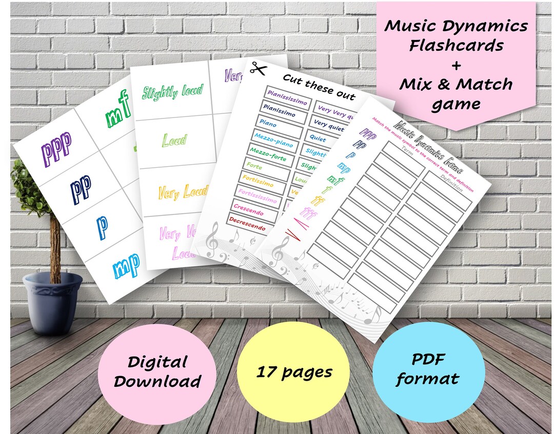 Music Flashcards | Dynamics | Mix & Match Game | Music Classroom ...