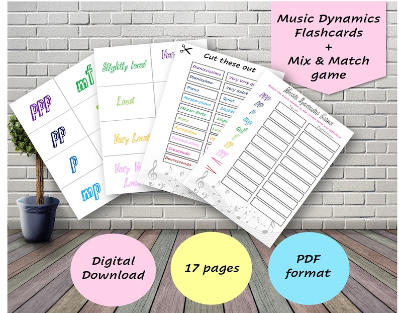 Music Flashcards | Dynamics | Mix & Match Game | Music Classroom ...