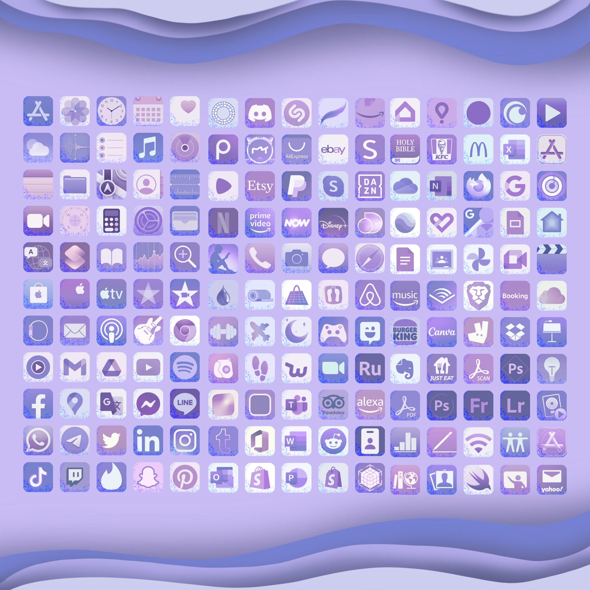 Fairy Violet IOS 15 Icon Apps Lilac&violet Shades Handrawn Wallpapers ...