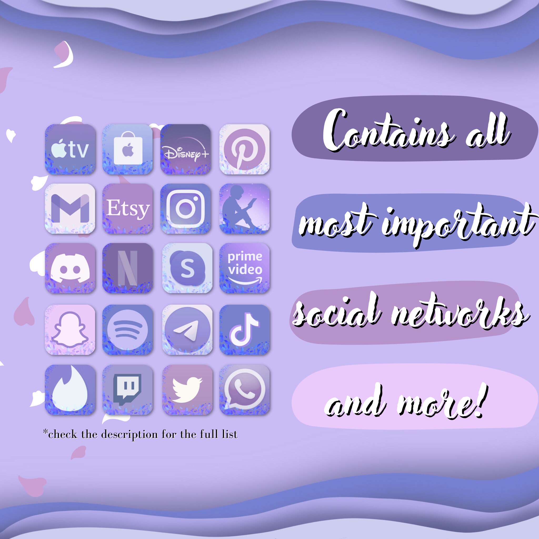 Fairy Violet IOS 15 Icon Apps Lilac&violet Shades Handrawn Wallpapers ...
