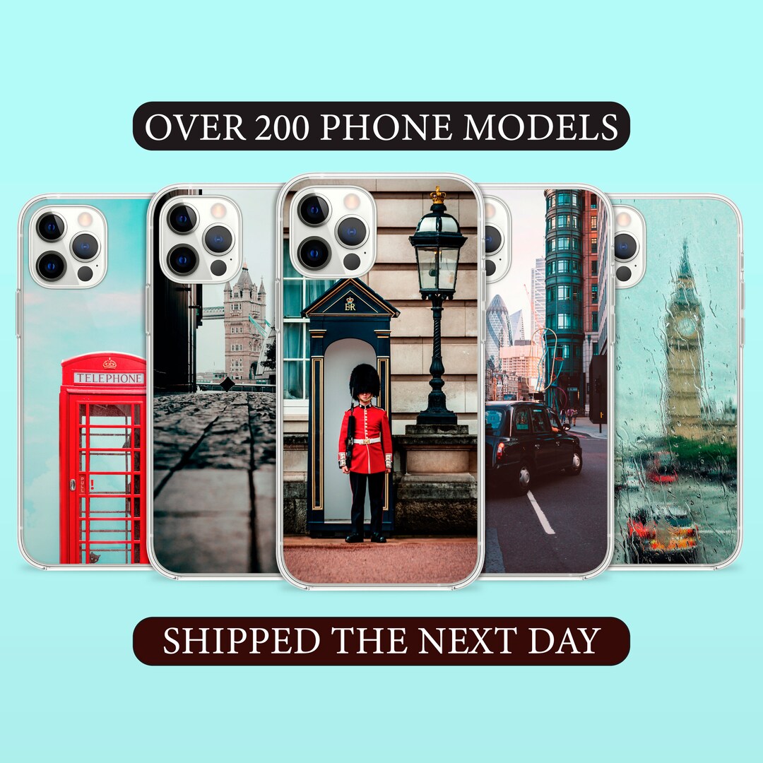 London Phone Case, Tower Bridge Rainy Big Ben Taxi Red Phone Booth ...