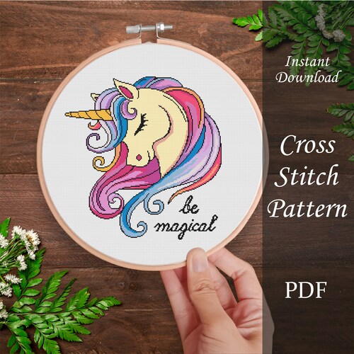 Magical Rainbow Unicorn Cross-stitch Pattern Digital Download - Etsy