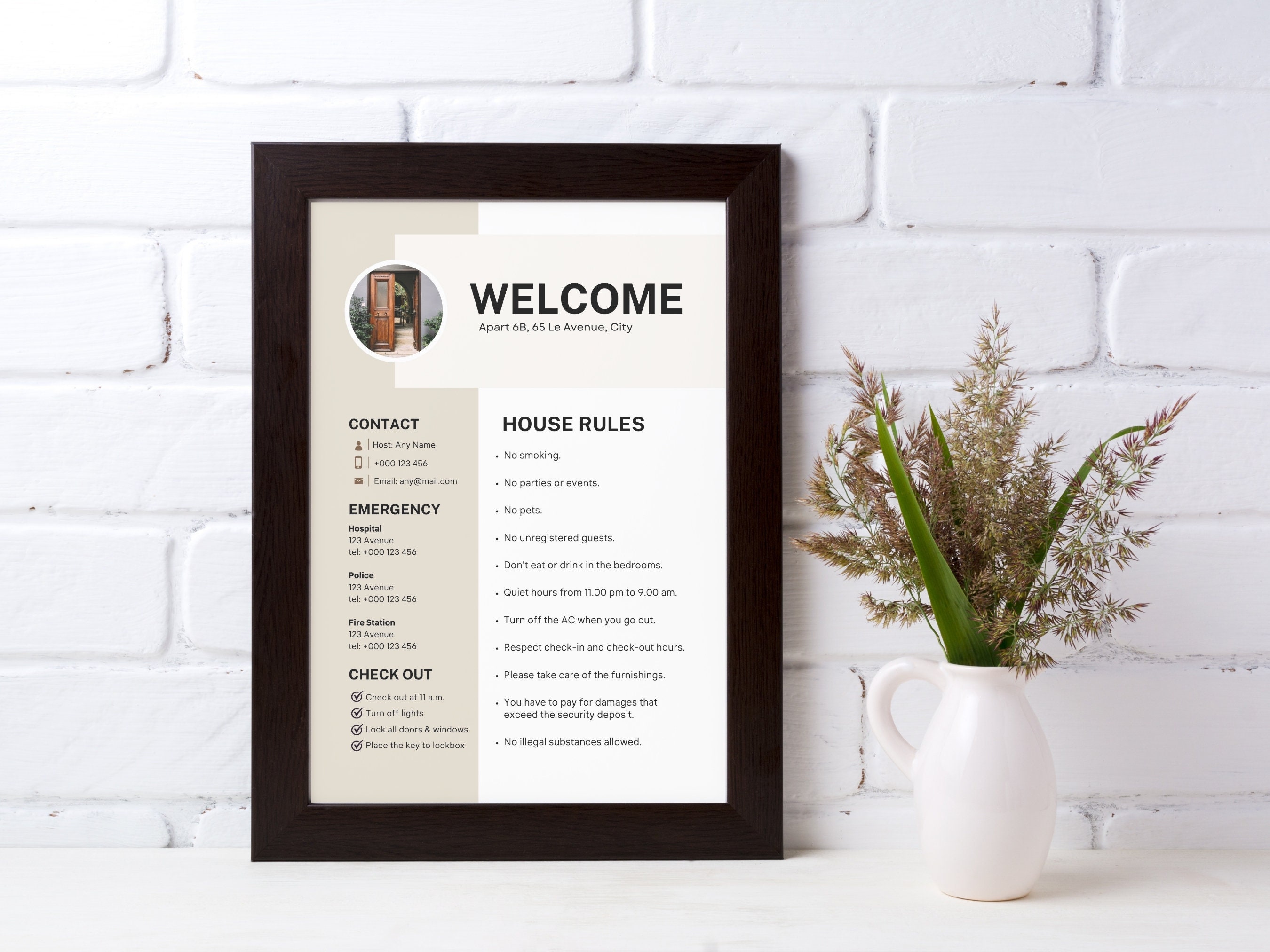 Editable Airbnb House Rules Template: Beige Welcome Guide (canva) - Etsy