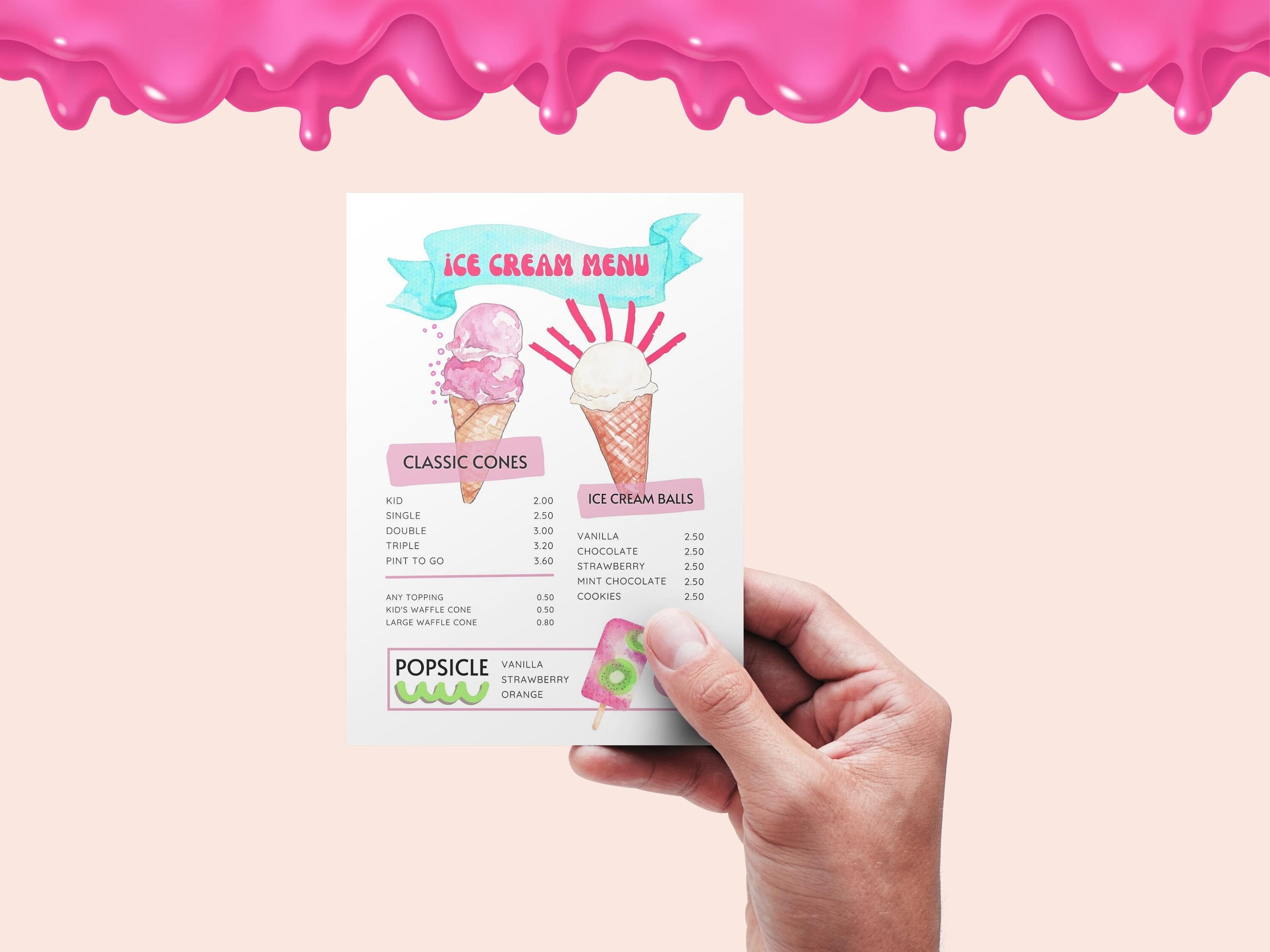 Ice Cream Menu Design