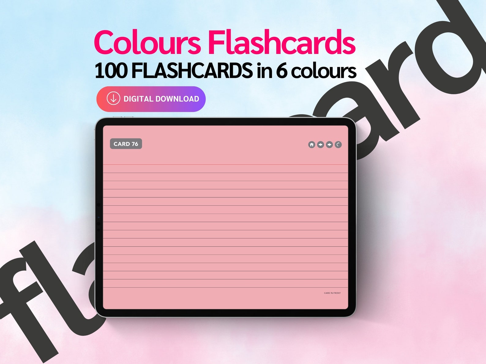 6 Colors Flashcards - 100 Digital Flash Card Hyperlinked - Colours Index Cards - Etsy
