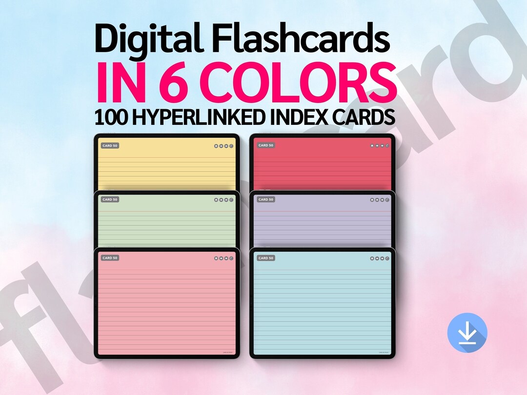 6 Colors Flashcards - 100 Digital Flash Card Hyperlinked - Colours ...