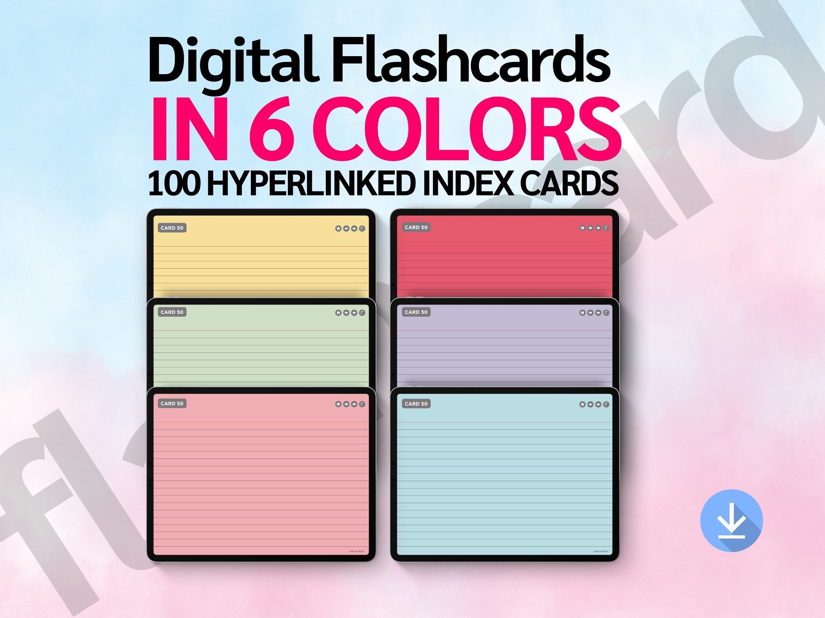6 Colors Flashcards - 100 Digital Flash Card Hyperlinked - Colours ...