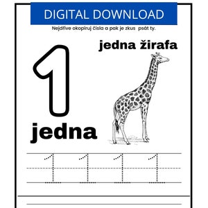 CZECH NUMBERS 1-10 ANIMALS (Čísla V Češtině 1-10 Se Zvířaty) - Etsy