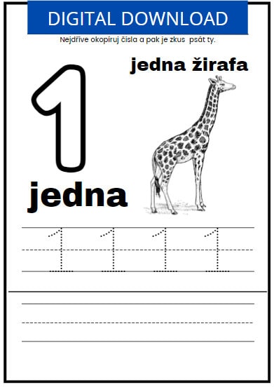 CZECH NUMBERS 1-10 ANIMALS (Čísla V Češtině 1-10 Se Zvířaty) - Etsy