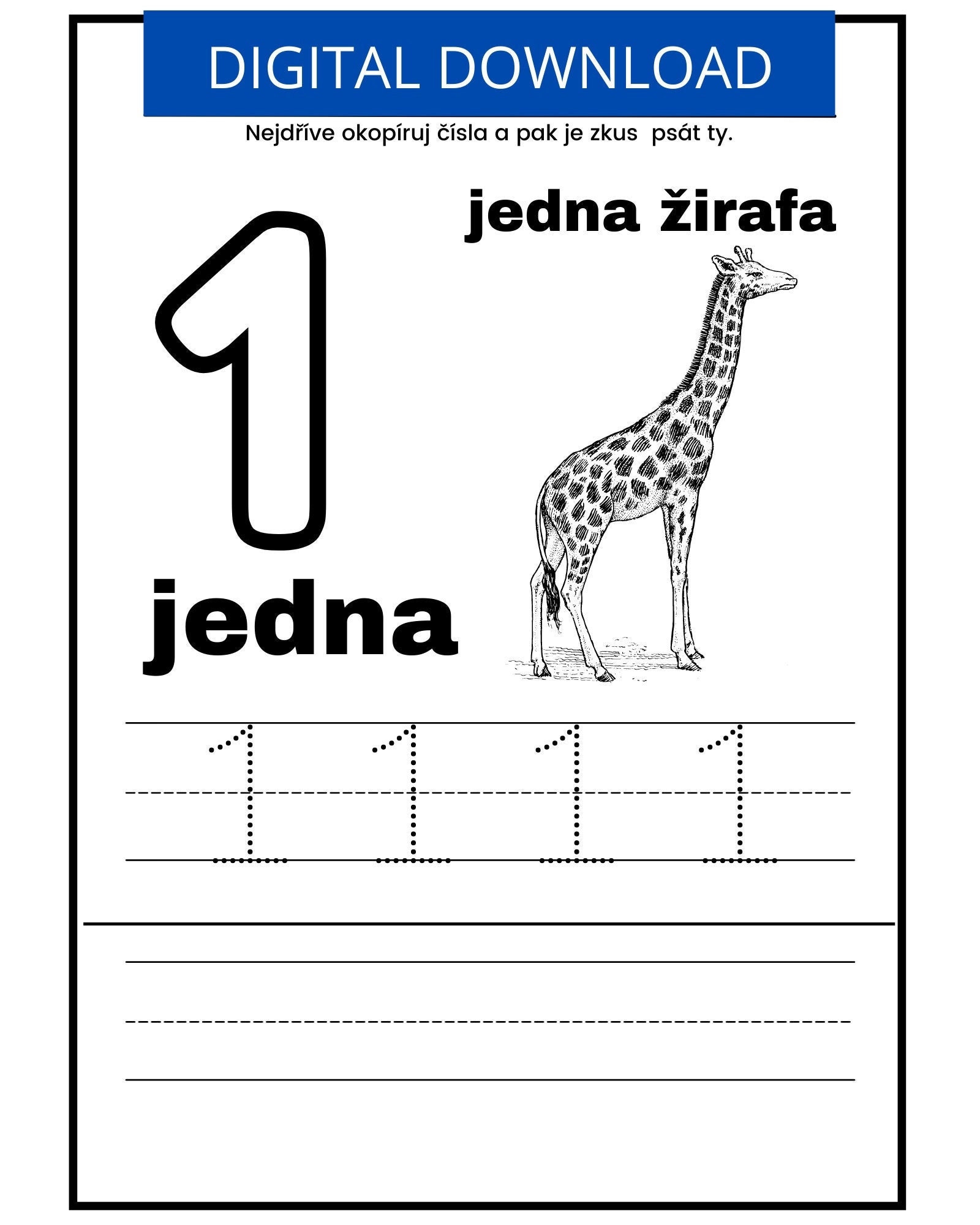 CZECH NUMBERS 1-10 ANIMALS (Čísla V Češtině 1-10 Se Zvířaty) - Etsy