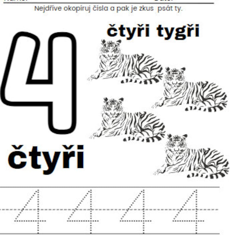CZECH NUMBERS 1-10 ANIMALS (Čísla V Češtině 1-10 Se Zvířaty) - Etsy