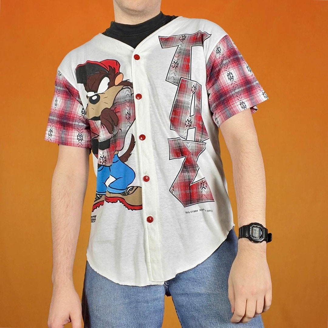 Vintage Taz Basketball Jersey T-shirt Tasmanian Devil Looney Tunes ...