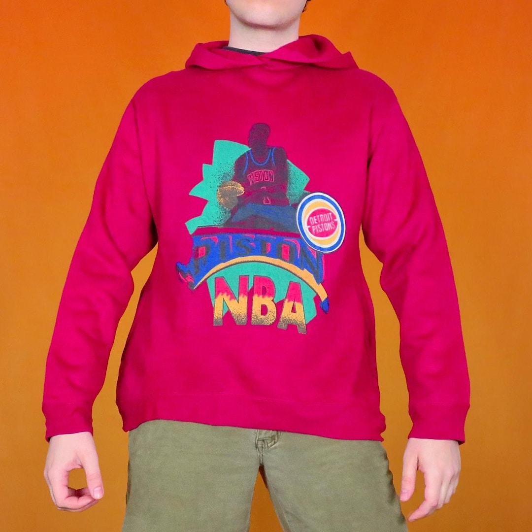 Vintage Detroit Pistons NBA Sweatshirt Hooded Jumper Graphic Print ...
